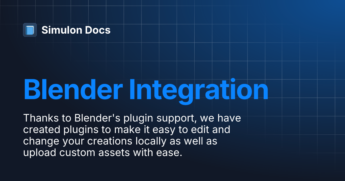 Blender Integration | Simulon Docs