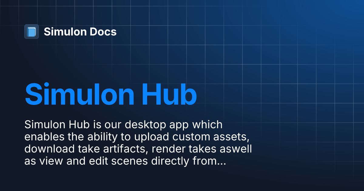 Simulon Hub | Simulon Docs